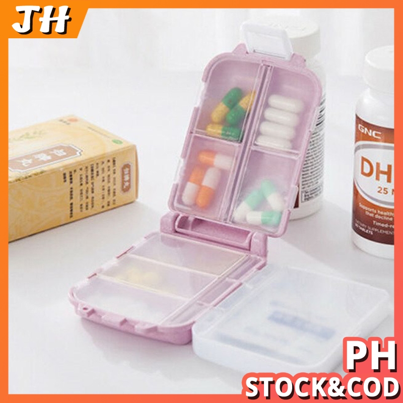 8 Divider Clamshell Design Medicine Tablet Pill Storage Box Medicine ...