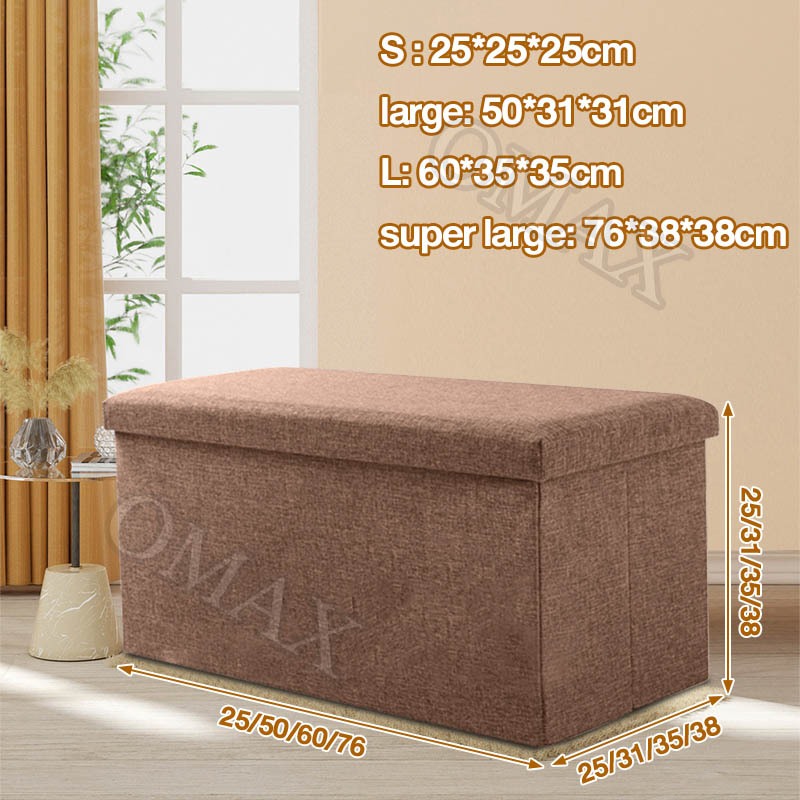 Omax Cotton and Linen Storage Stool Can Sit on Adult Sofa Stool ...