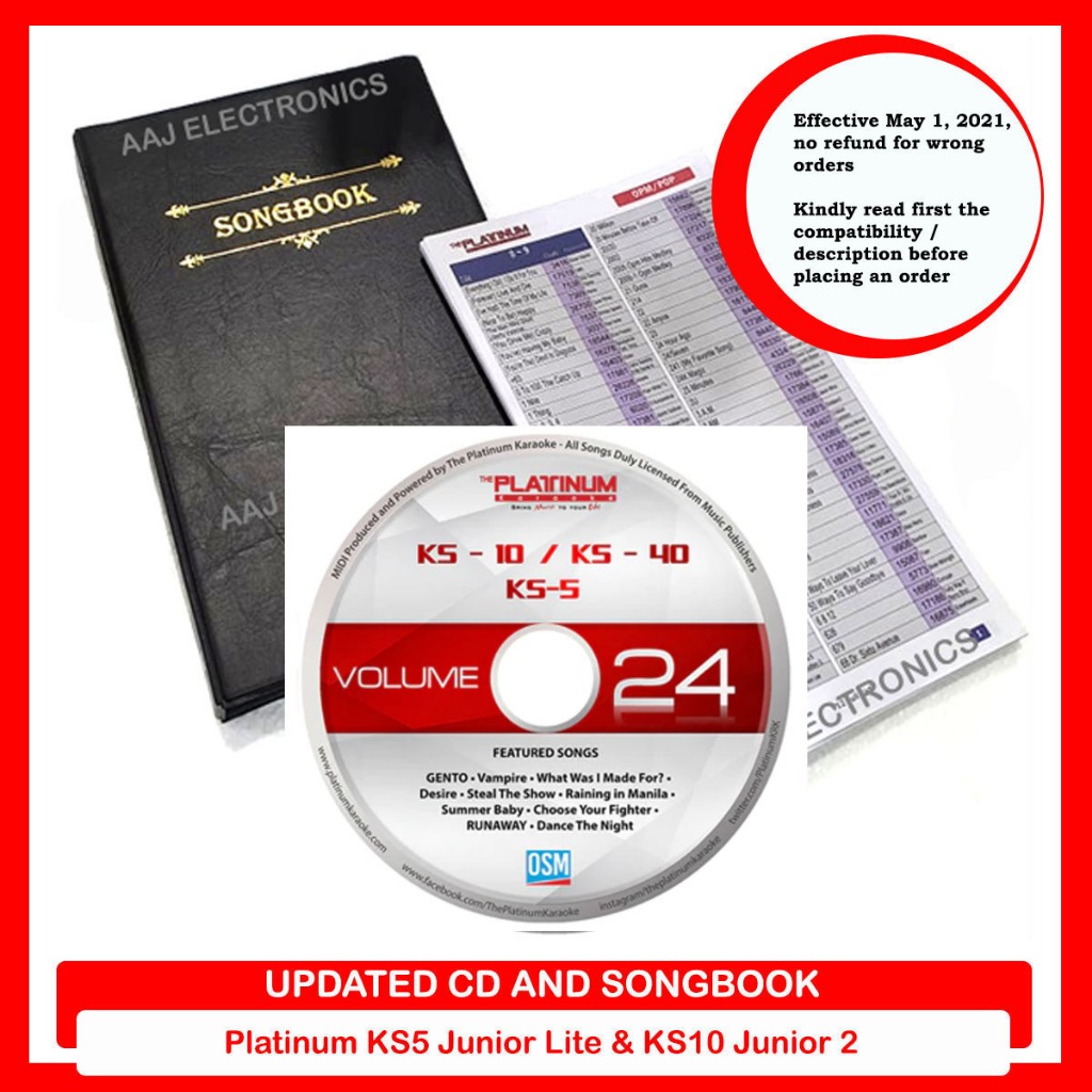 Updated CD and Songbook - Platinum KS5 Junior Lite & KS10 Junior 2 (maliit) | Shopee Philippines