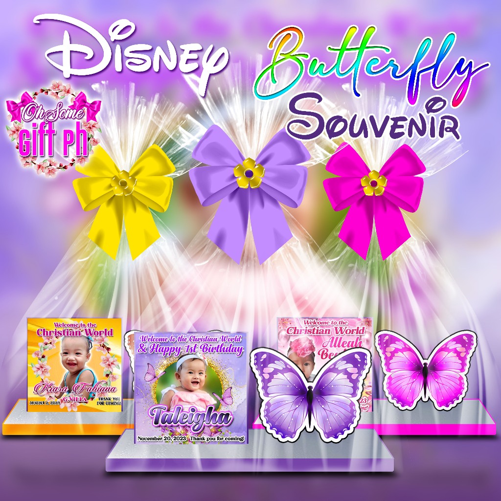 Birthday, Baptism, Christening Disney Butterfly Souvenir Gift ...