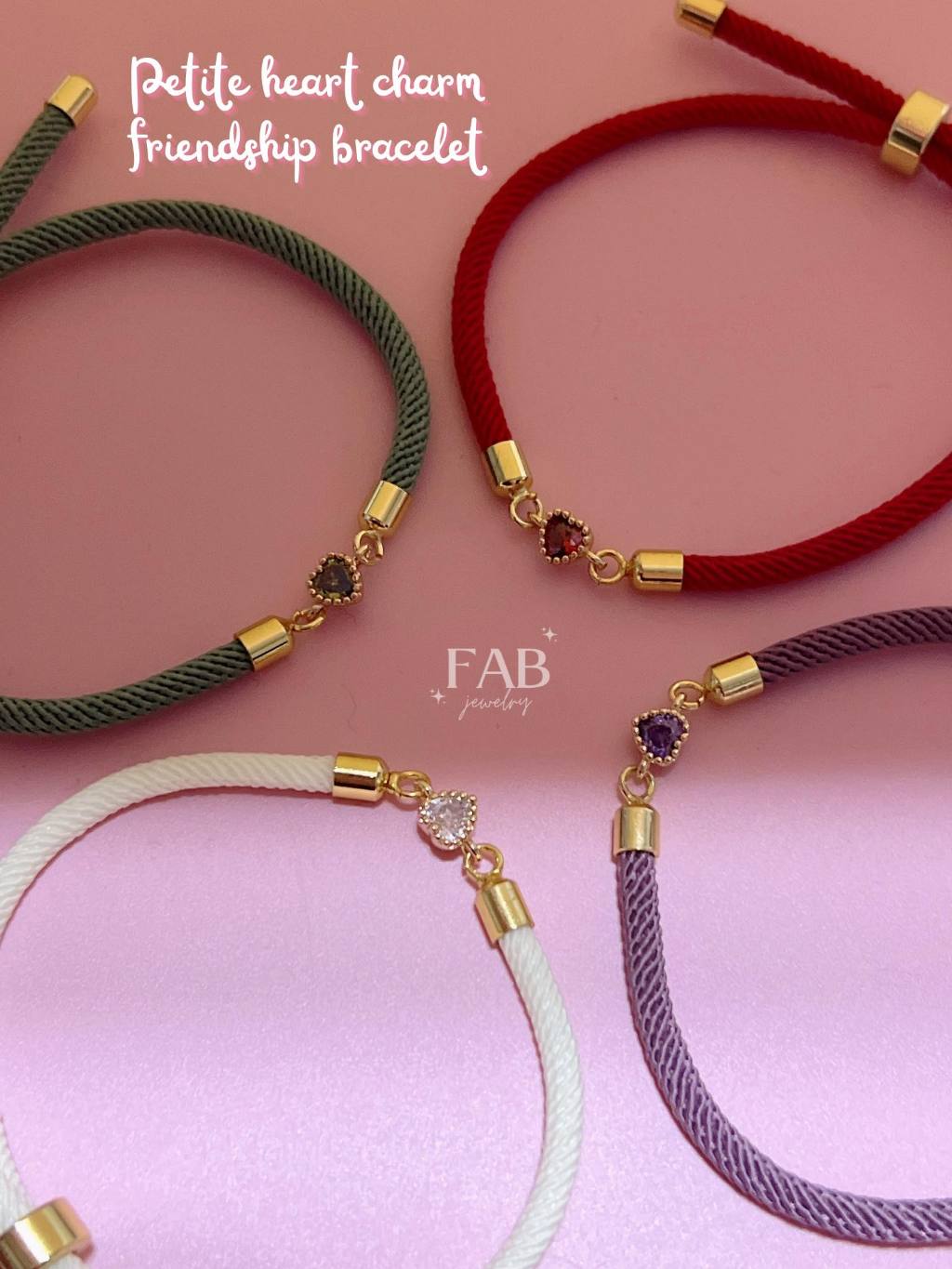 FAB | Petite Heart Charm Friendship Bracelet | SOLD By Piece | Shopee ...