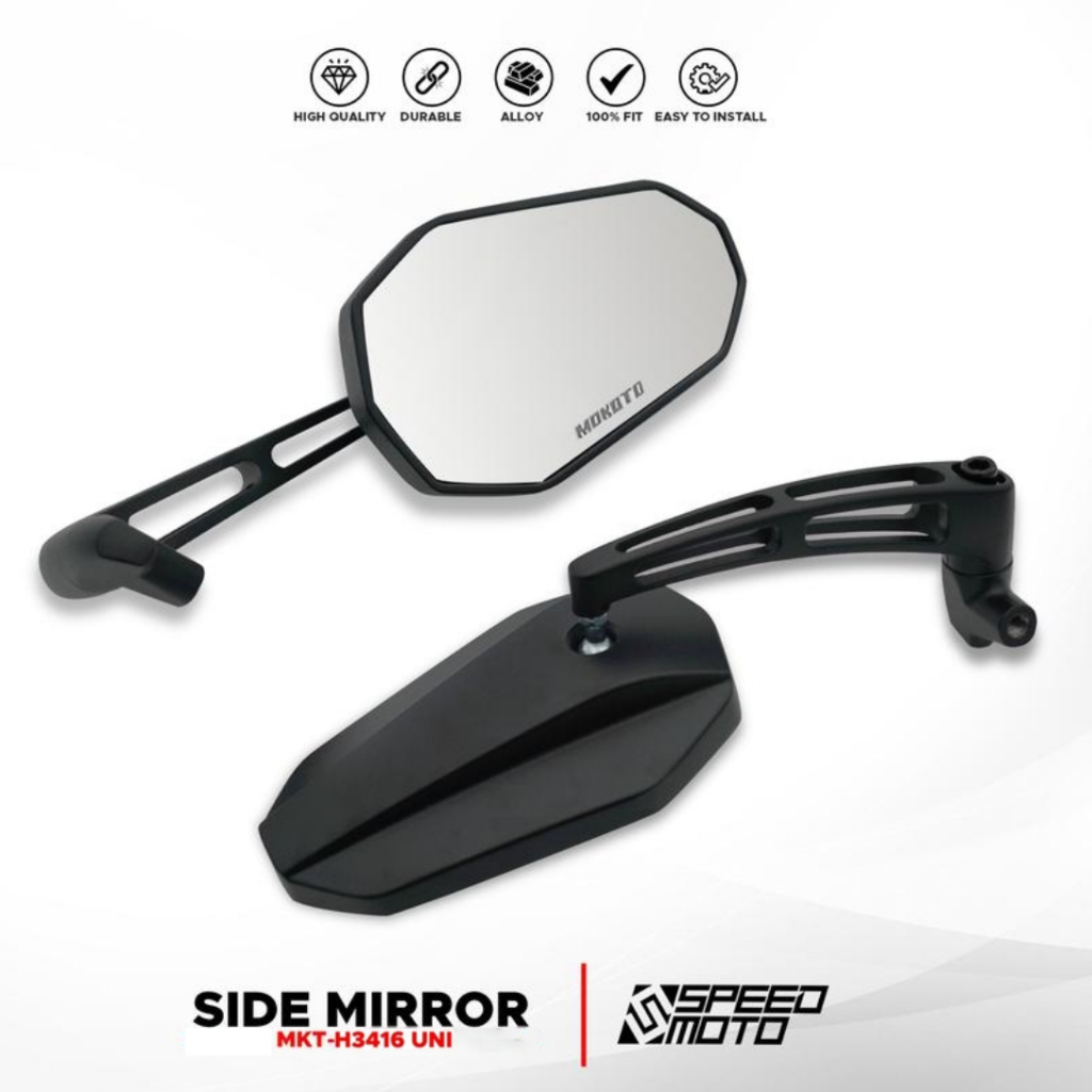 ROTATABLE ALLOY REAR VIEW SIDE MIRROR NON-GRADED UNIVERSAL 2 PCS ...