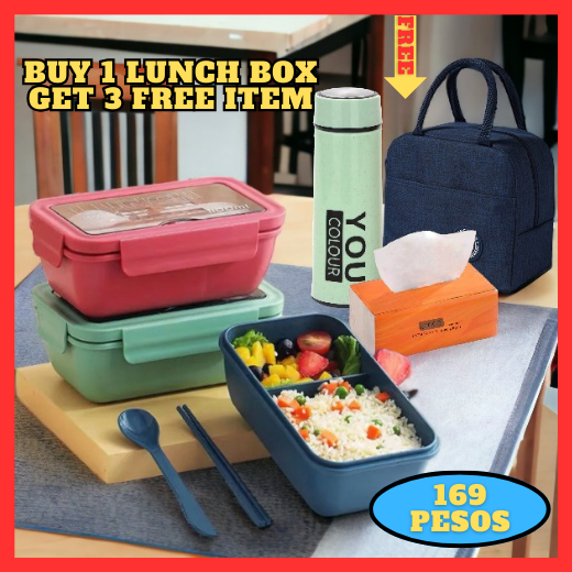 Buy 1 LunchBox Get Free 3 Gift Items 1100ml Multi-compartment Japanese ...