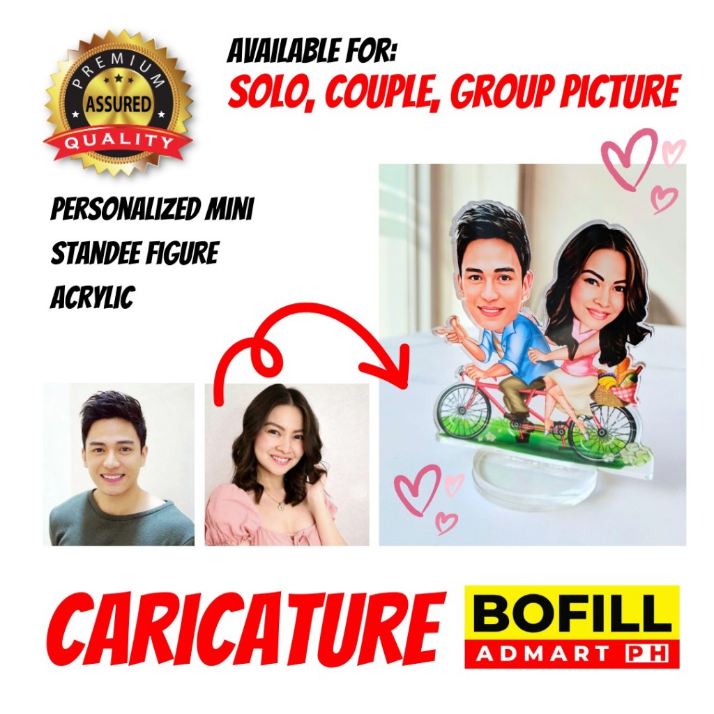 PERSONALIZED MINI STANDEE ACRYLIC CARICATURE 4INCHES HEIGHT | Shopee ...