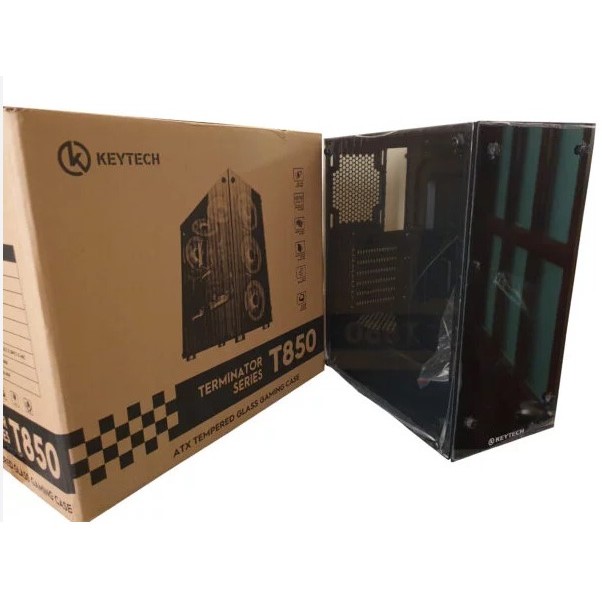 Keytech T850 Gaming Case Black Bnew Gaming Computer Casing | Shopee ...