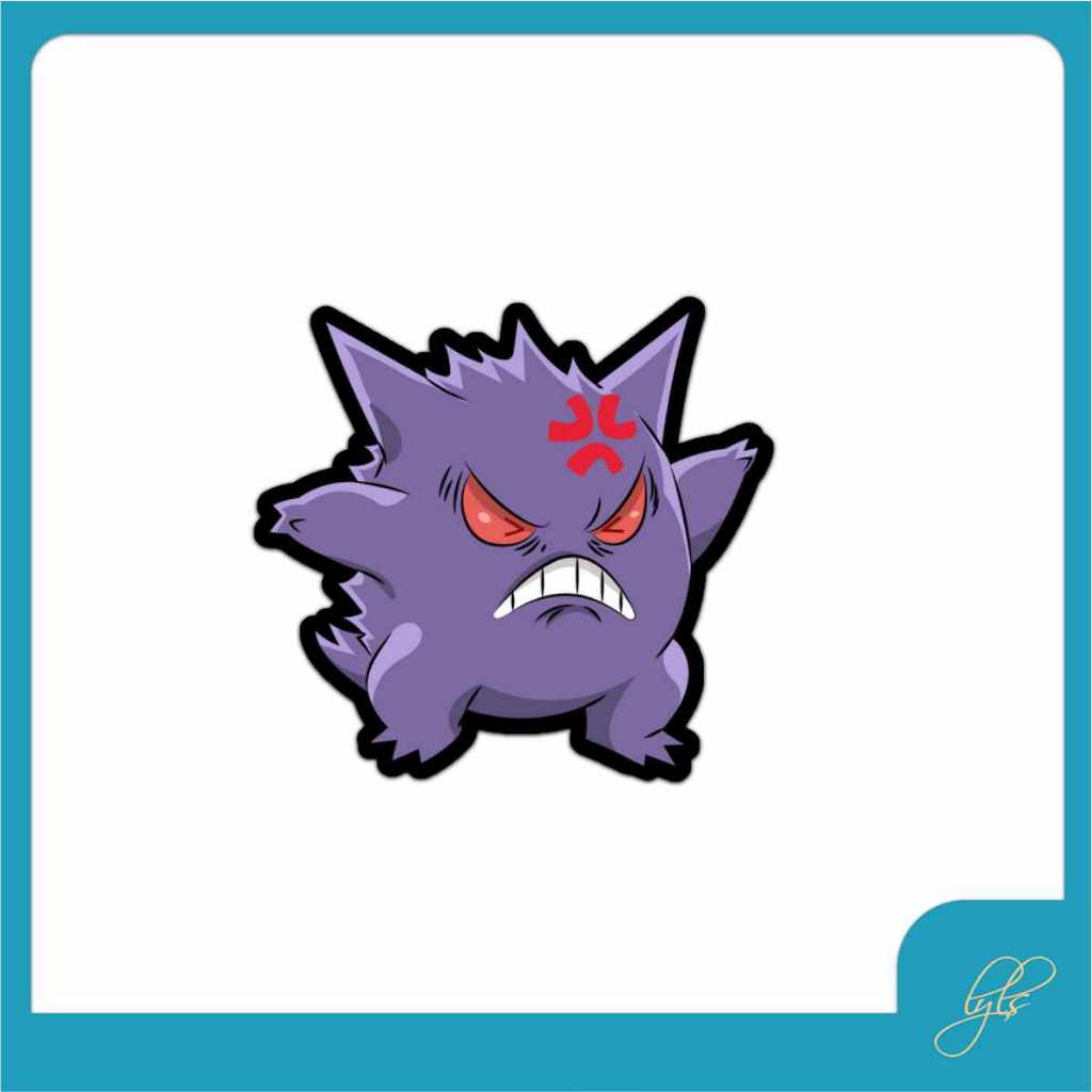 Angry Gengar Anime Peeking Pekker Waterproof Sticker | Shopee Philippines