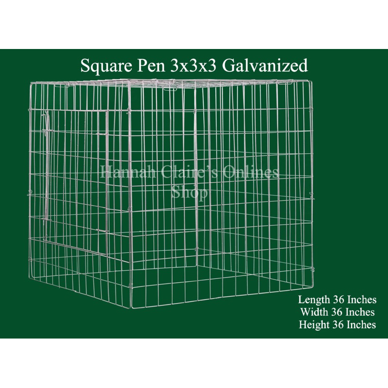 Square Pen Galvanized GameFowl Product Size 3x3x3,2.5x2.5x2.5,2x2x2 ...