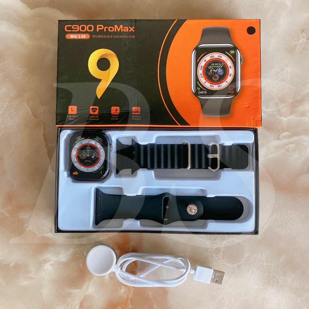C900 Pro Max Big 2.09 Touch Smart Watch 2 Straps Bluetooth Wireless ...