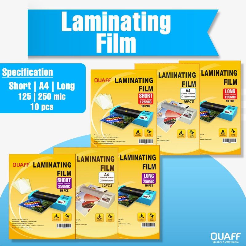 QUAFF Laminating Film 125 Micron - 250 Micron Hot Lamination (Short ...