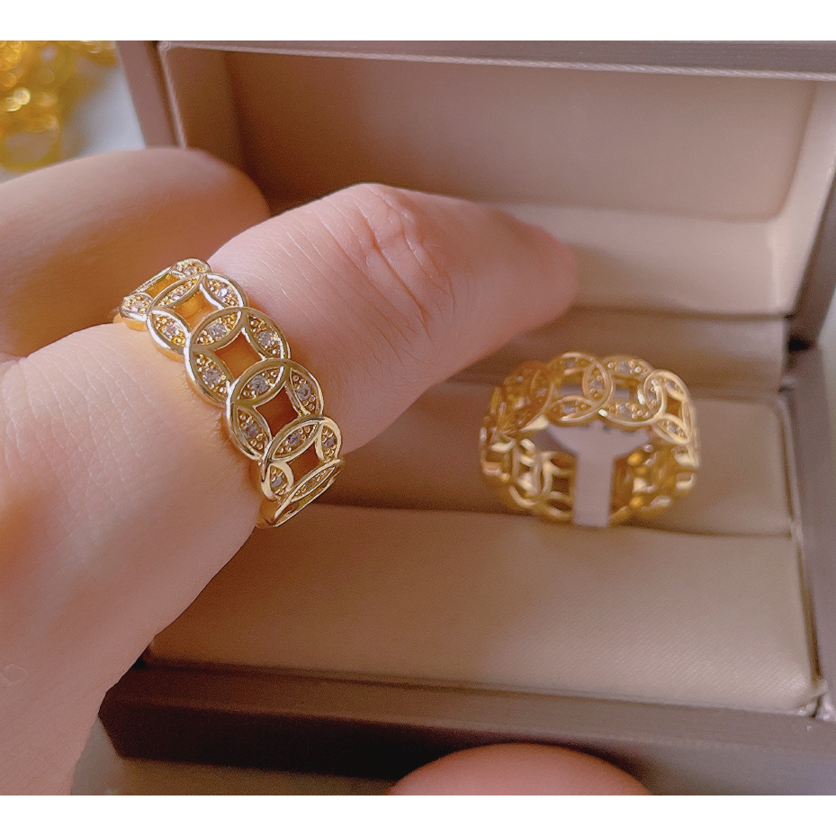 LUCKY Charm Money Catcher Coin Stainless Charm rings, size 5.6.7.8.9.10 ...