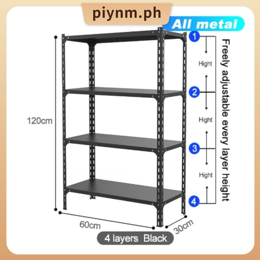 4-5Tiers Steel Shelf Layer Shelving Storage Shelf Adjustable Metal ...