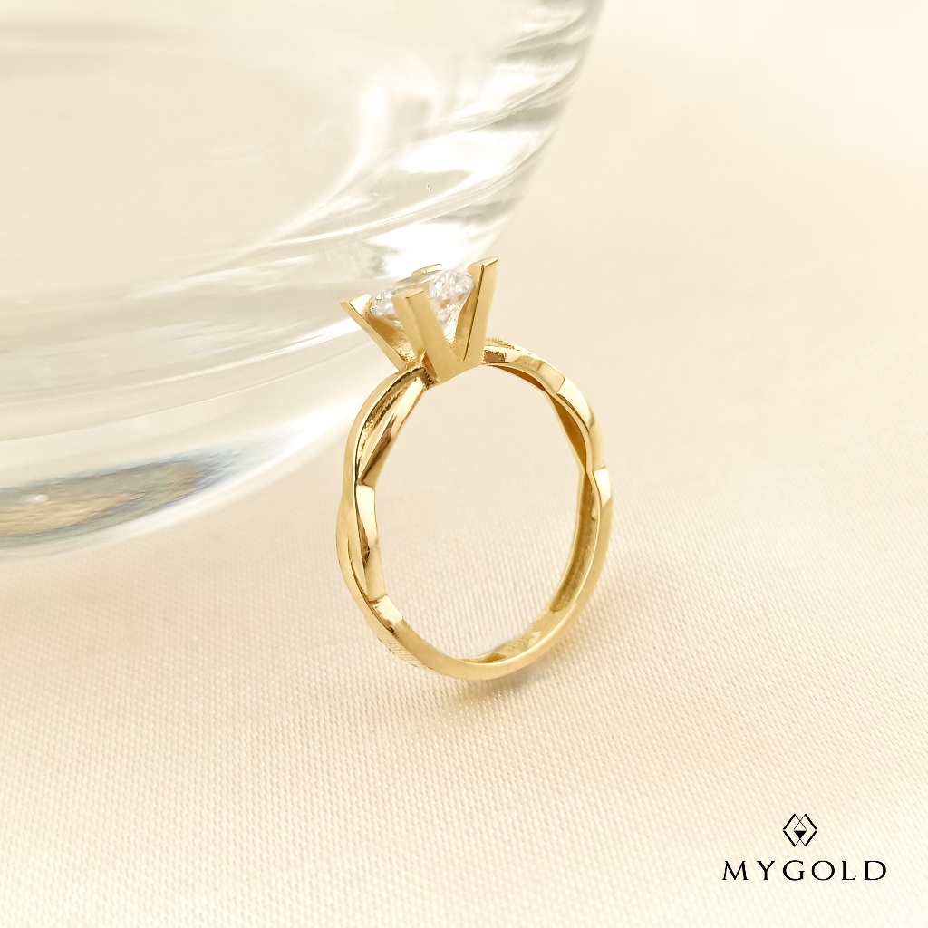 MyGold Briana Solitaire Ring in 18K Saudi Gold Authentic & Pawnable | Shopee Philippines