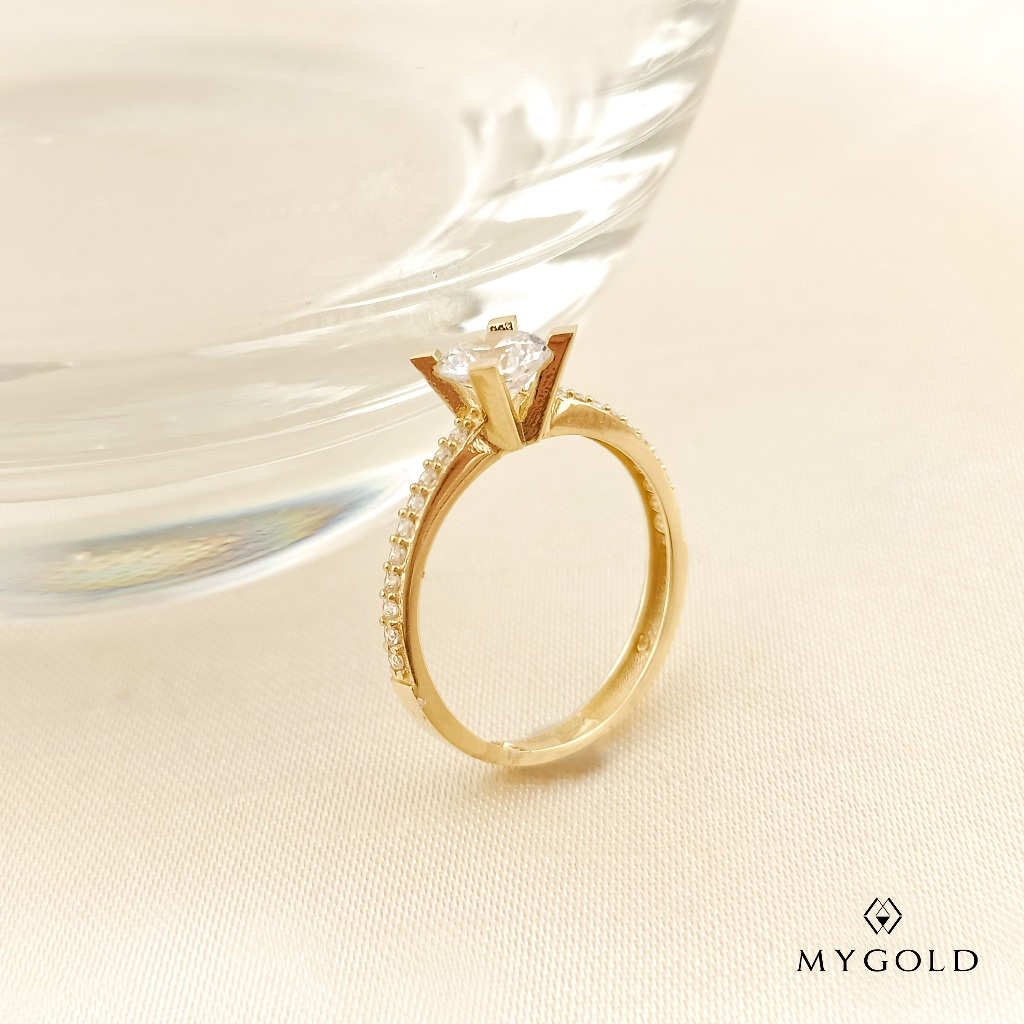 MyGold Diana Solitaire Ring in 18K Saudi Gold Authentic & Pawnable | Shopee Philippines