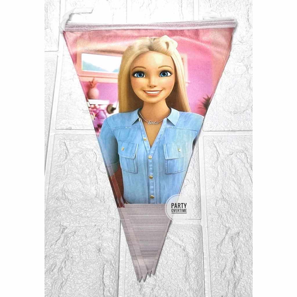 Barbie Character Banderitas Triangle Flag Banner Birthday Christening ...
