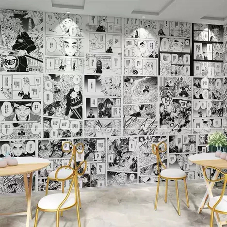Manga/Anime Panel Sticker (20pcs) Wall Design Black and White (A6 size ...