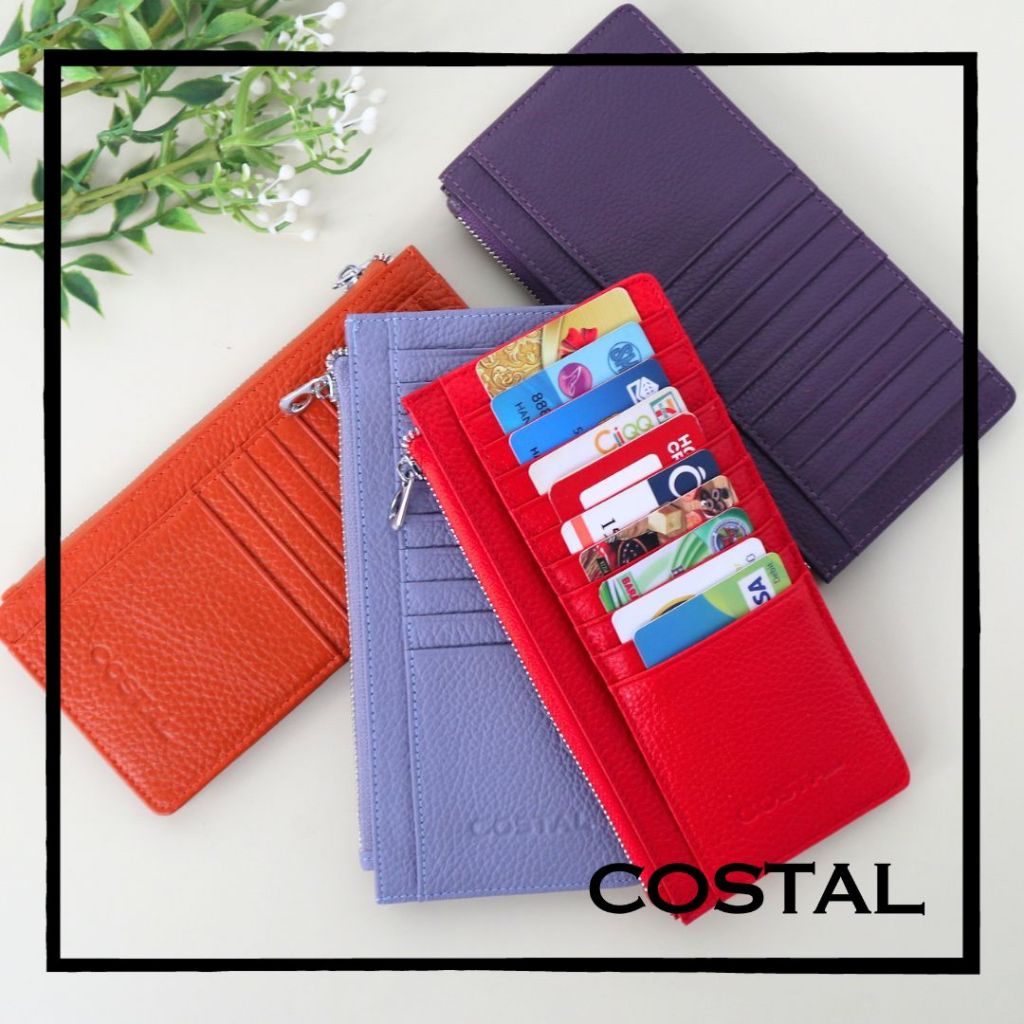 Costal Genuine Leather Long Card Wallet / 20 card slots | Shopee ...