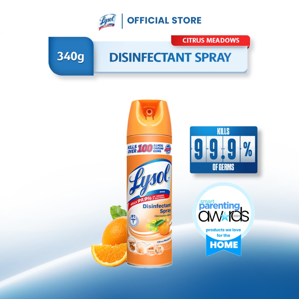 Lysol Antibacterial Disinfectant Spray Cleaner Citrus Meadows 340 G ...