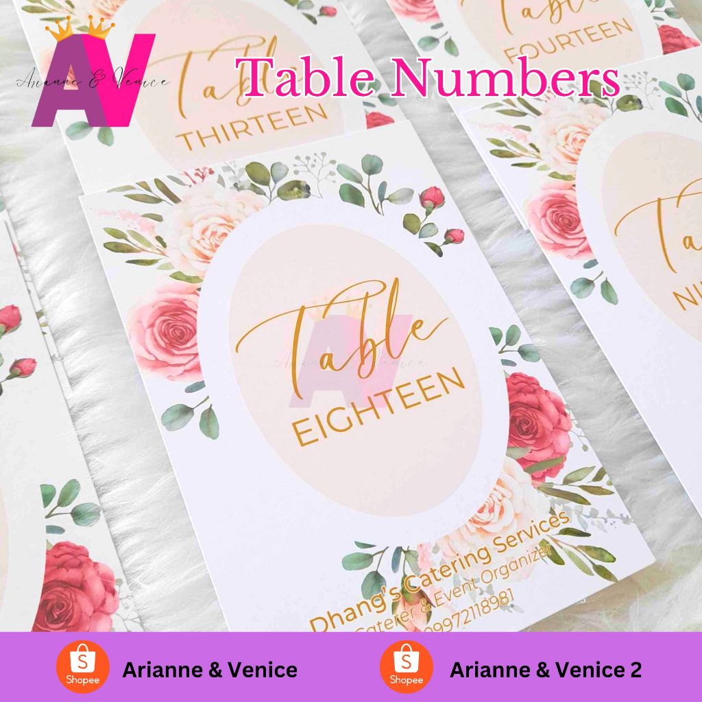 10 pcs Table Card Numbers Customized Table Number Cards | Shopee ...