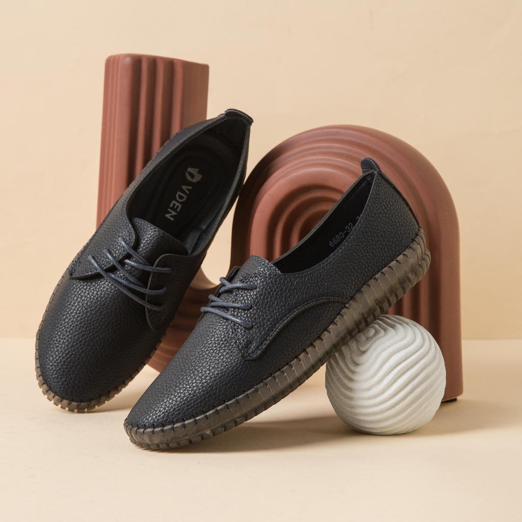 VDEN Lace-up flat shoes British style women's leather shoes 6680-32 ...