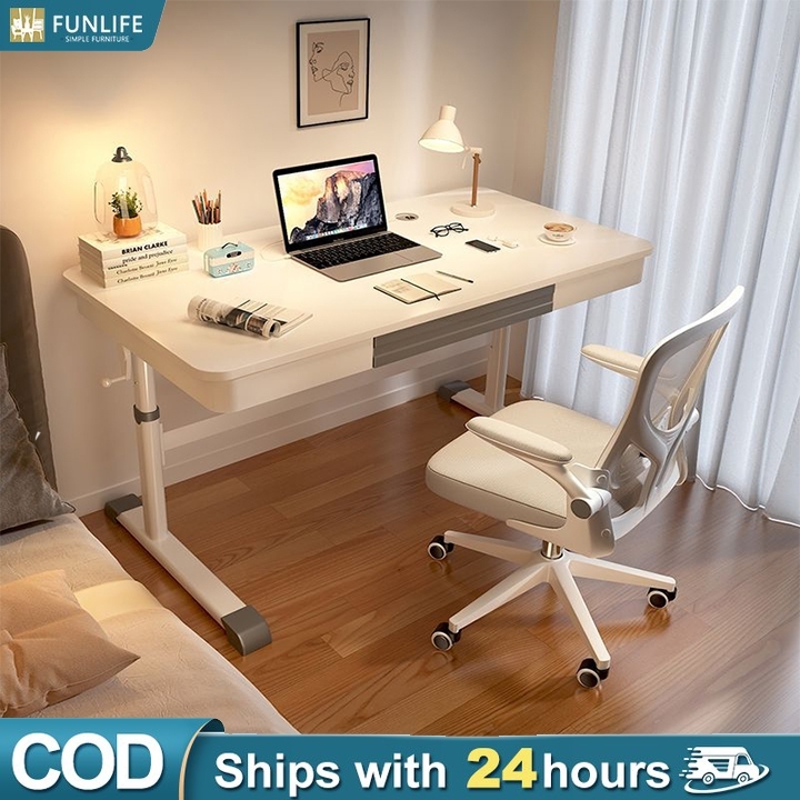 Adjustable Desk Table Standing Desk Hand-cranked Computer Desk Can Lift ...