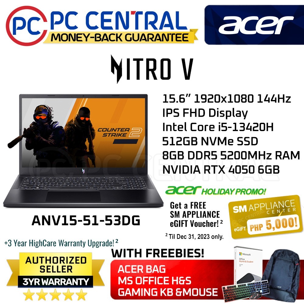 Acer Nitro V (ANV15-51-53DG) 53DG | Intel Core i5-13420H | 512GB SSD ...