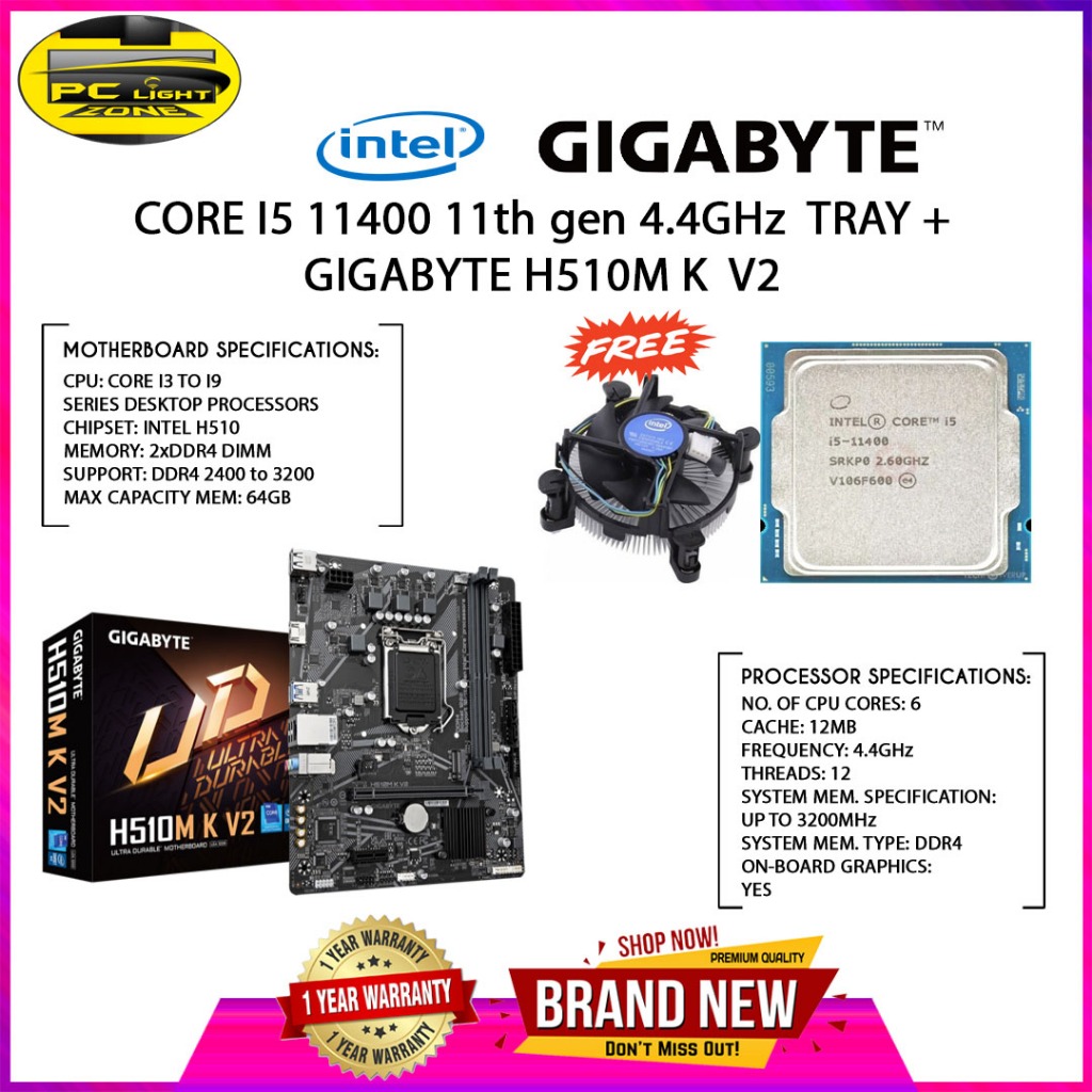 INTEL CORE I5 11400 6C-12T 11th gen(TRAY TYPE) 2.6 UP TO 4.4GHZ ...