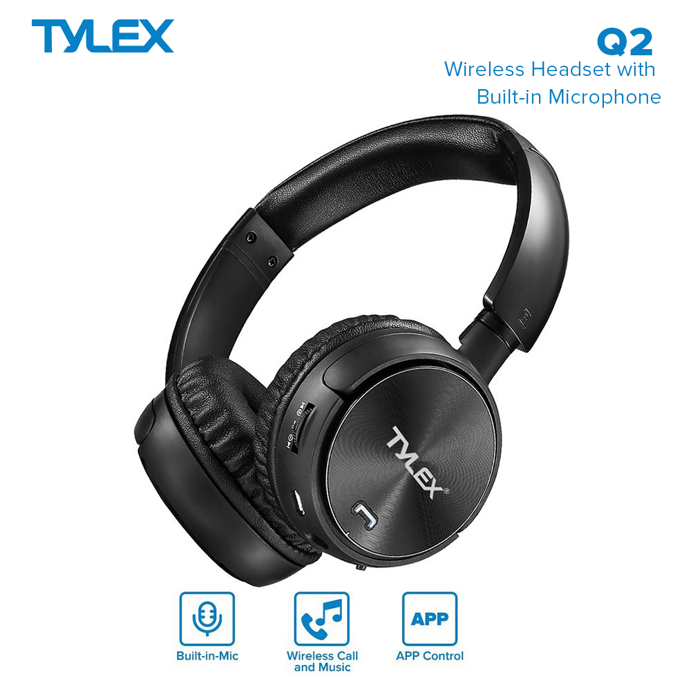 Tylex Q2 Wireless Bluetooth Headset with Built-in Mic App Control ...