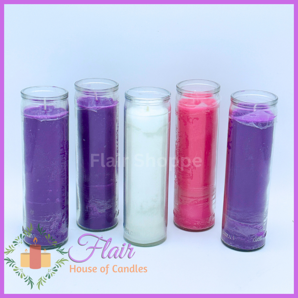 Flair LG Advent Candle Altar Prayer Candle Smokeless Long Glass Candle ...