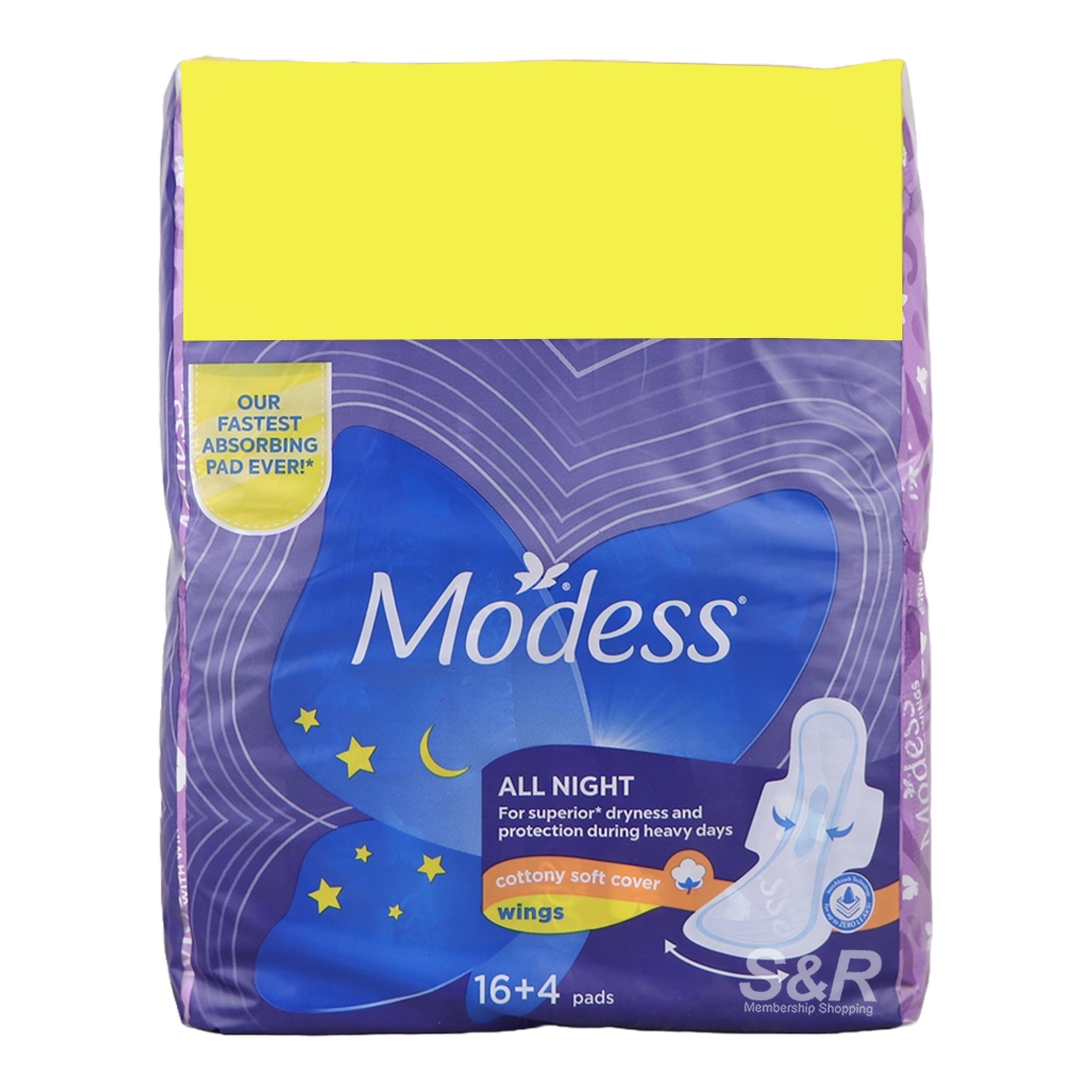 Modess Pads All Night With Wings 20pcs | Shopee Philippines