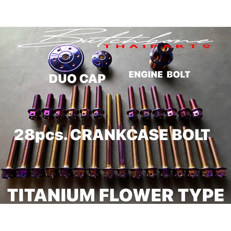 HENG CRANKCASE BOLT SET/ENGINE/DUO CAP RAIDER 150 fi TITANIUM (SOLD SET ...