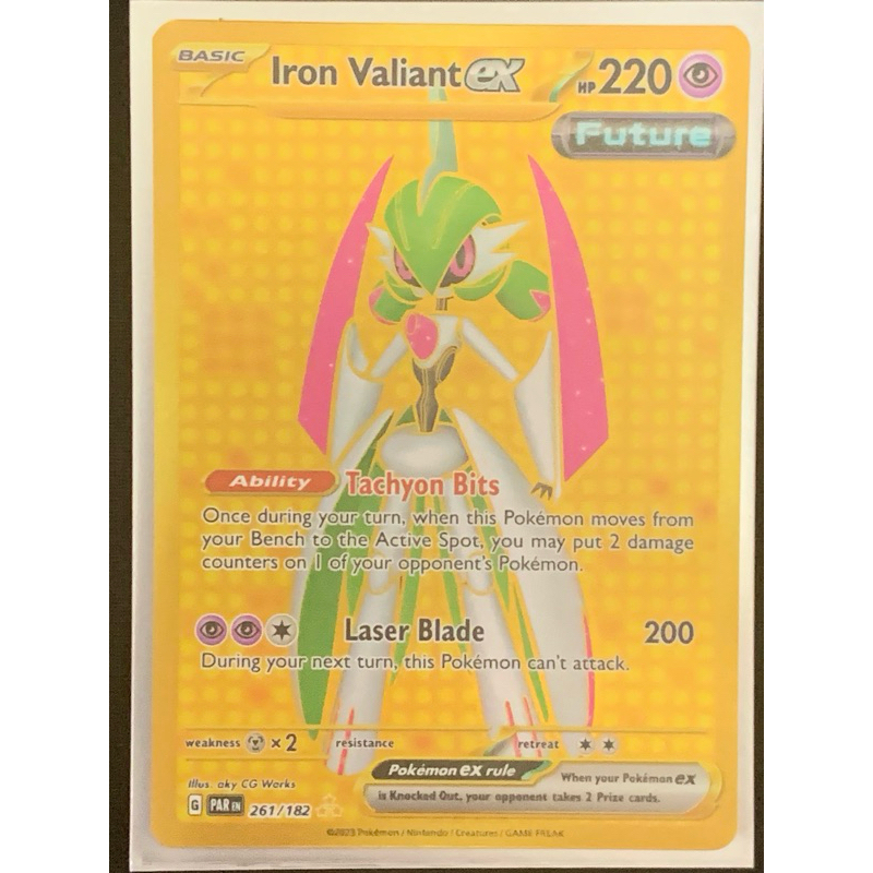 Pokemon TCG Paradox Rift Iron Valiant EX Hyper Gold | Shopee Philippines