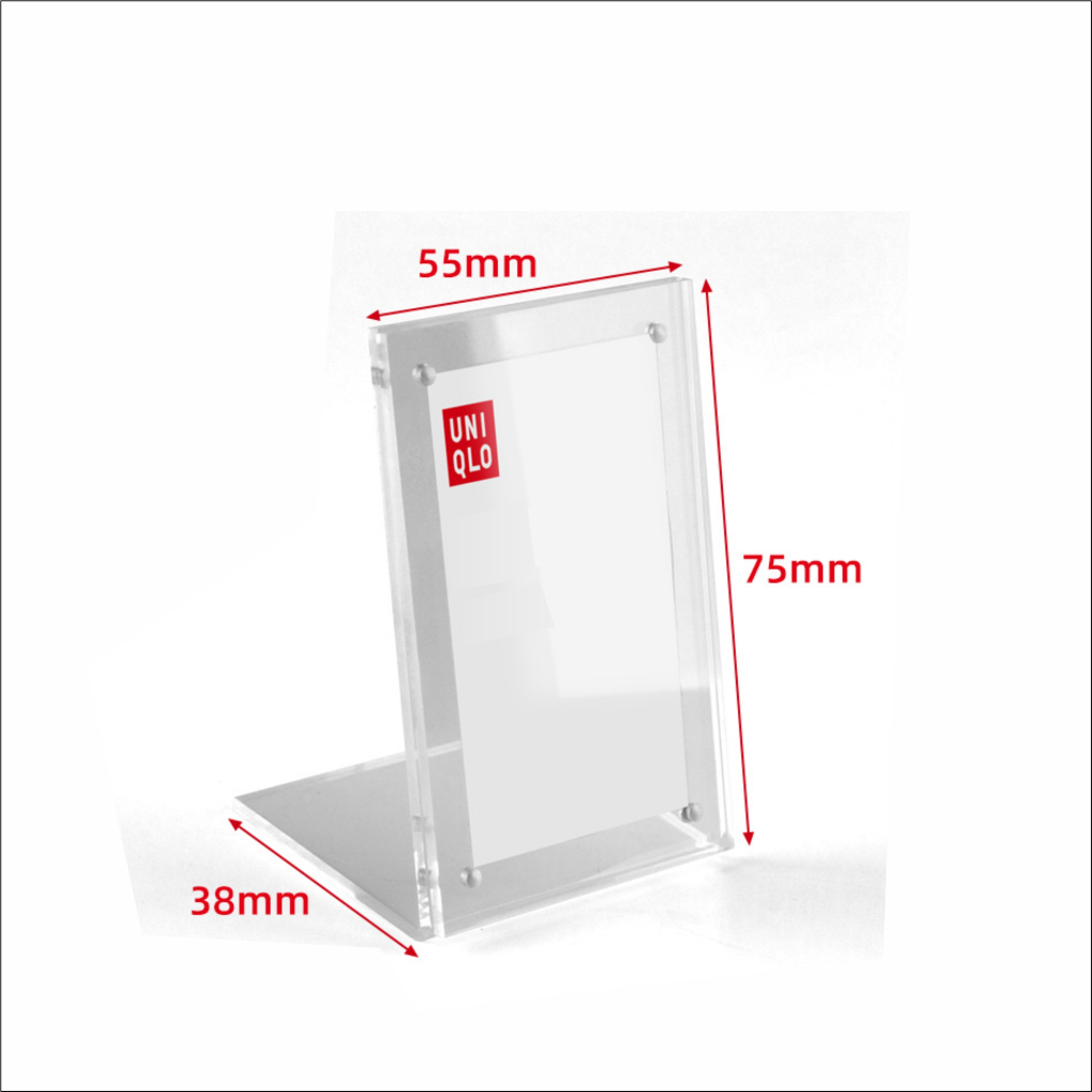 Strong Magnetic L-shaped Acrylic Sign Holder / Clear Plastic Table Top ...