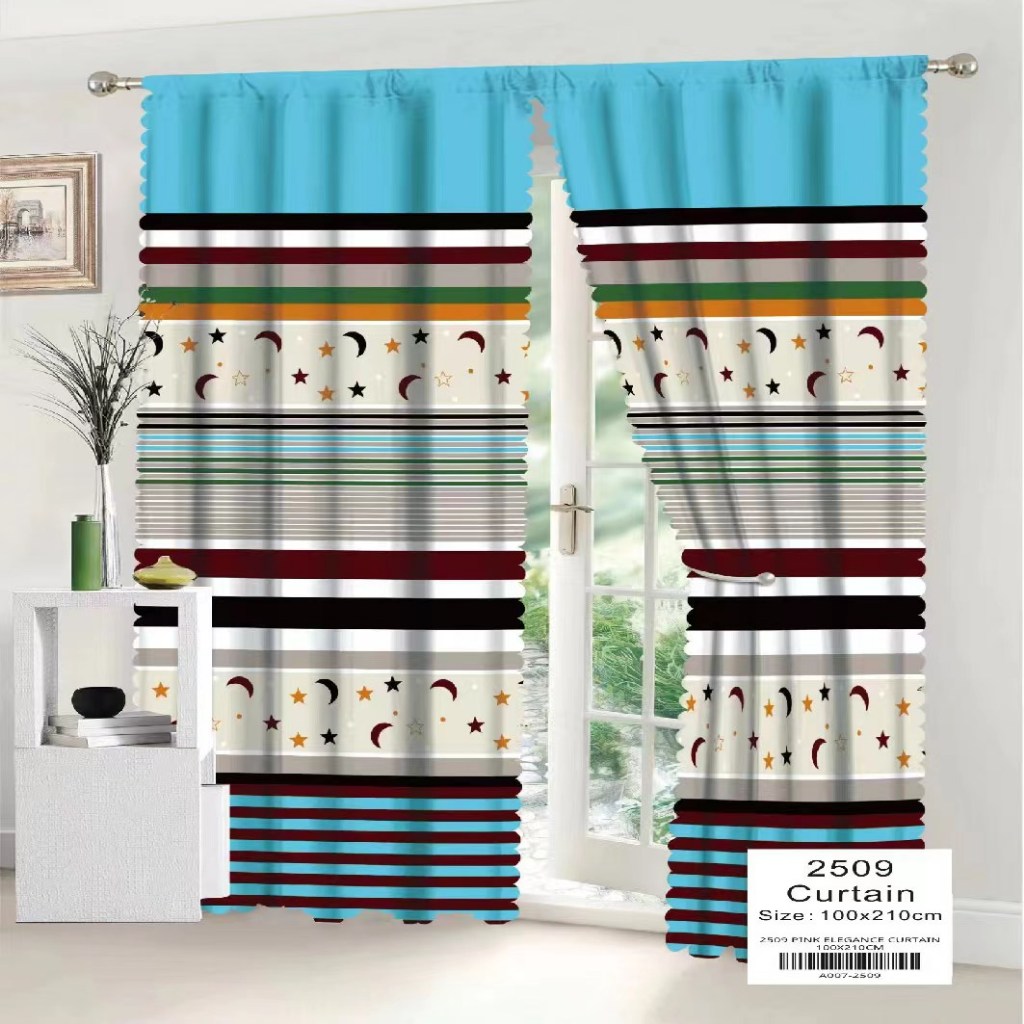 Curtain Kurtina Sa Bintana 100x210cm Windows Curtain Kurtina Door Green ...
