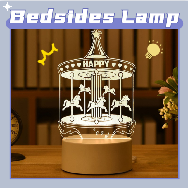 Acrylic 3D Night Light Lamp Bedside Table Lamp Sleep Lights Creative ...
