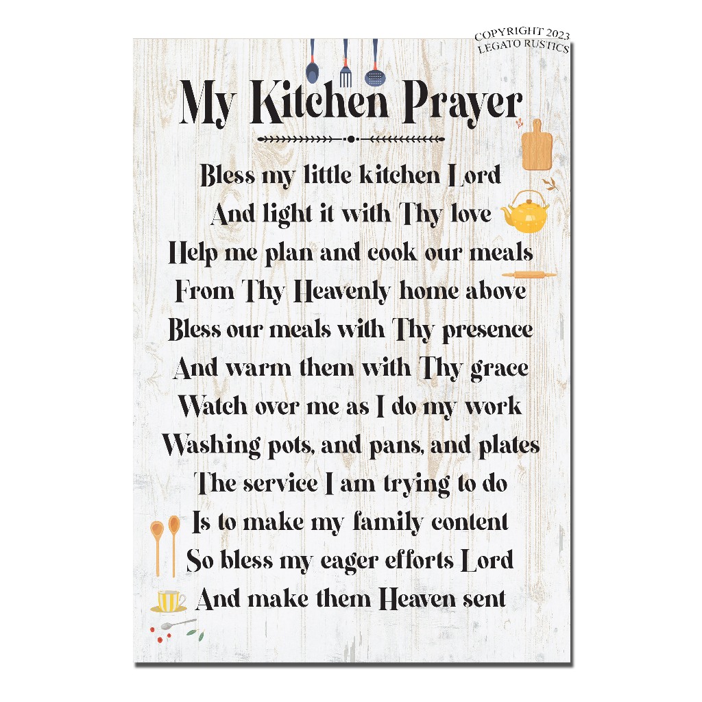 Wall Decor Home Decor Prayer MY KITCHEN PRAYER Wood Sign Bible Verse ...