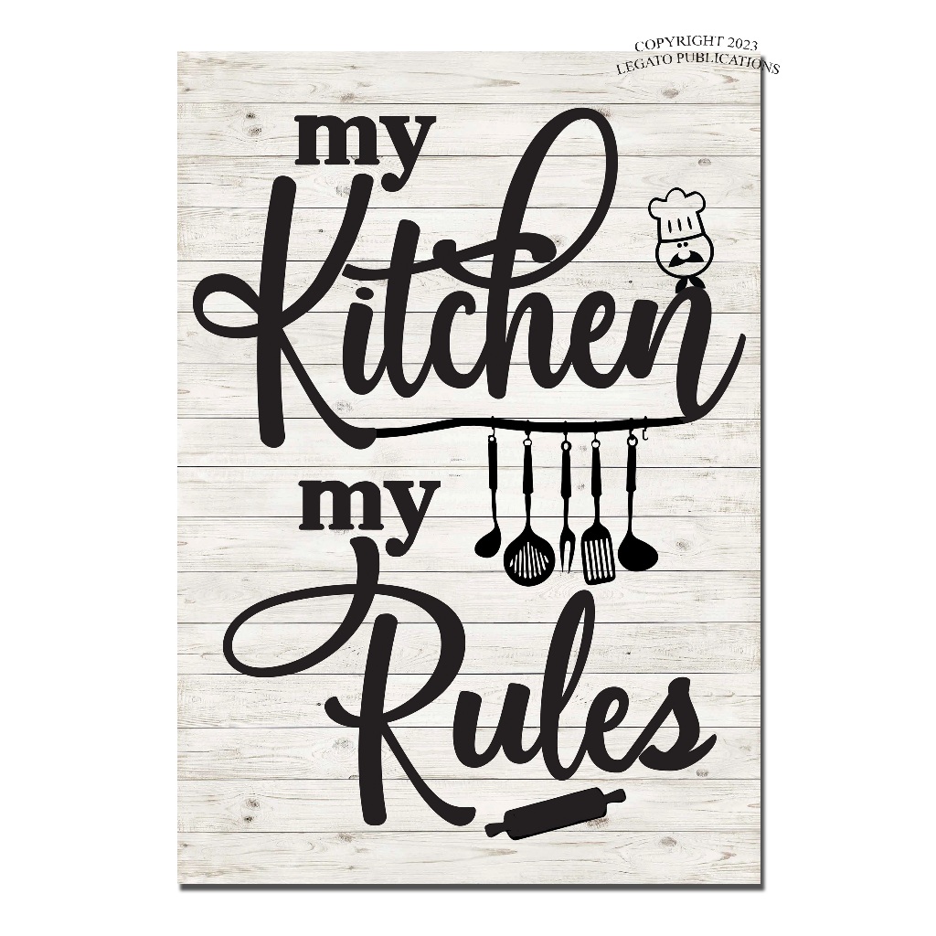 MY KITCHEN MY RULES Wall Decor Home Decor Wood Sign Rustic Retro ...
