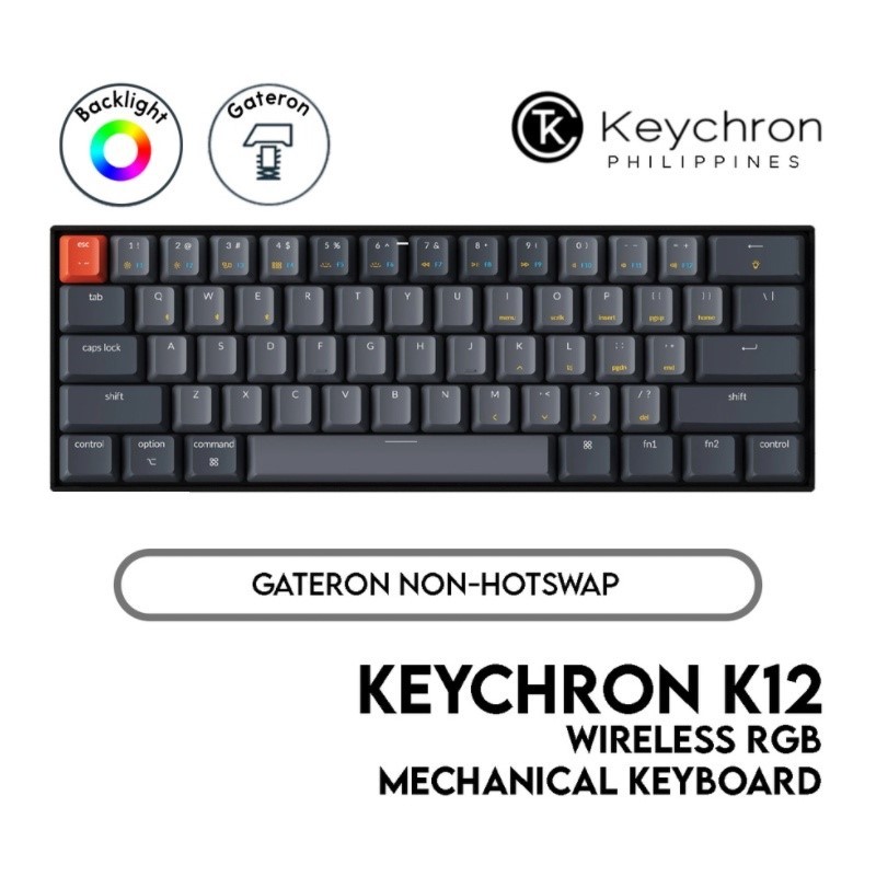 Keychron K12 Mechanical Keyboard 60% Layout Wired/Bluetooth RGB Gateron ...