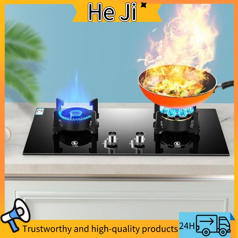 embedded desktop double burner gas stove tempered glass double burner ...