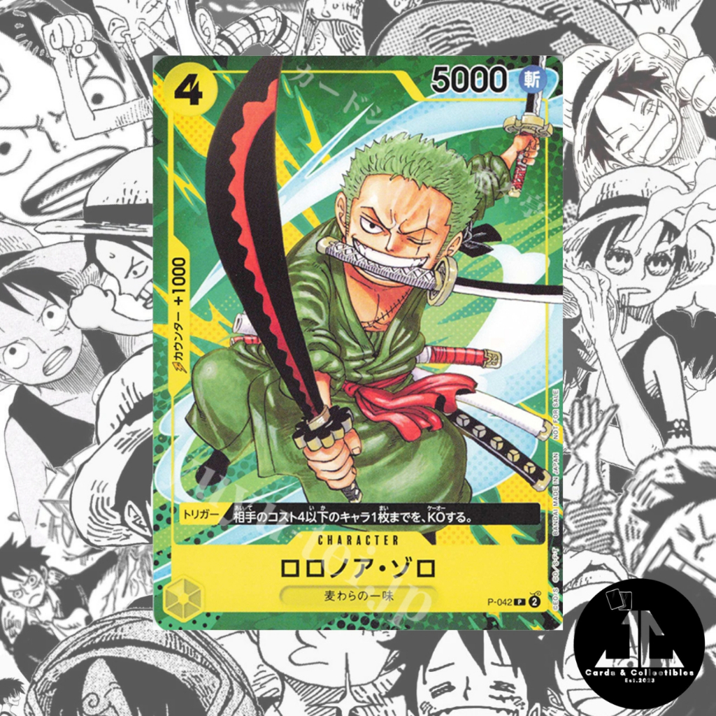 One Piece Card Game Promo Roronoa Zoro P-042 | Shopee Philippines