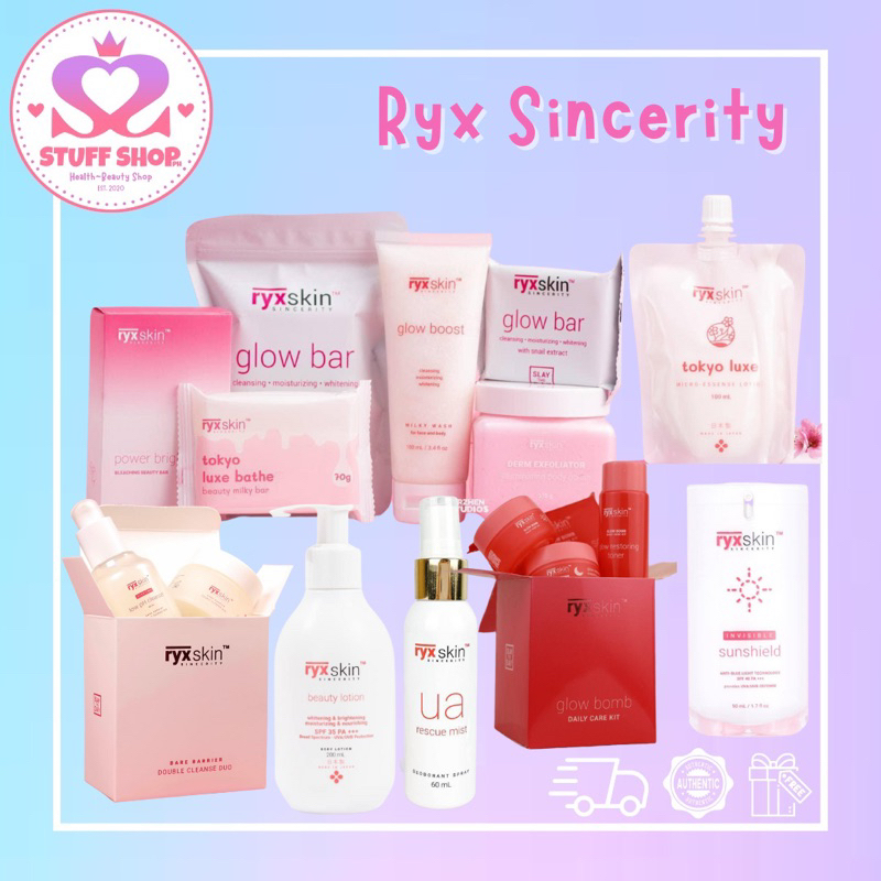 Ryx Sincerity Invisible Sunshield, Bare Barrier, Glow Bomb, Glow Bar ...