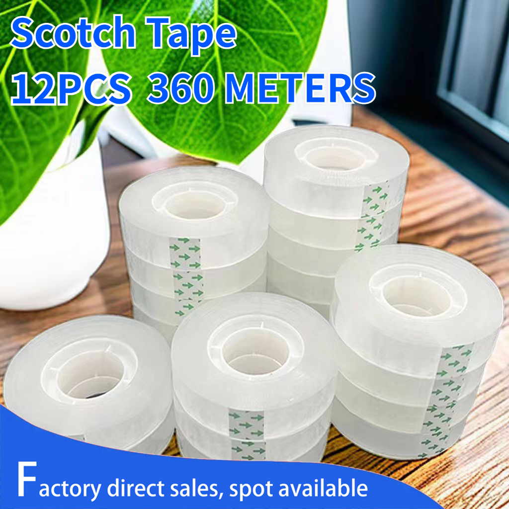 (12PCS) transparent tape Stationery Tapes ffice Tape Scatch Tape ...