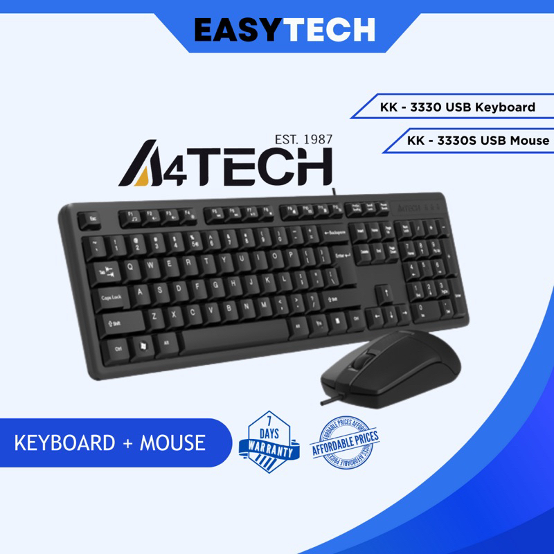 EASYTECH | Brand New A4tech KK-3330 Multimedia FN Desktop Keyboard Mouse Combo | Shopee Philippines