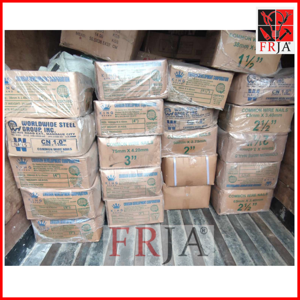 PAKO / COMMON NAILS / LANSANG/ CONSTRUCTION NAIL SOLD BY CASE/BOX 23.5KGS KING/WORLDWIDE BRAND ...