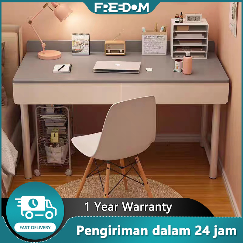 Modern Study Desk With Two Drawers For Home And Student Use | Shopee ...
