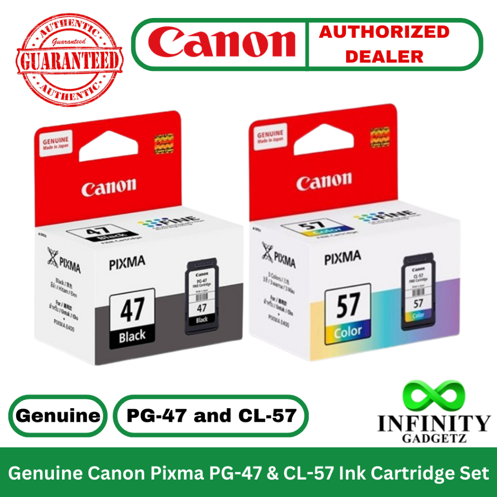 Genuine Canon Pixma PG-47 and CL-57 Ink Cartridge (Set) | Shopee ...