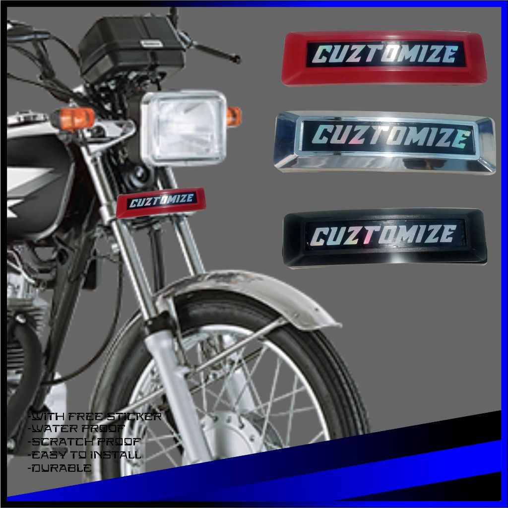 CUZTOMIZE front plate Emblem for Tmx Honda, Rusi, euro, motorstar Only ...