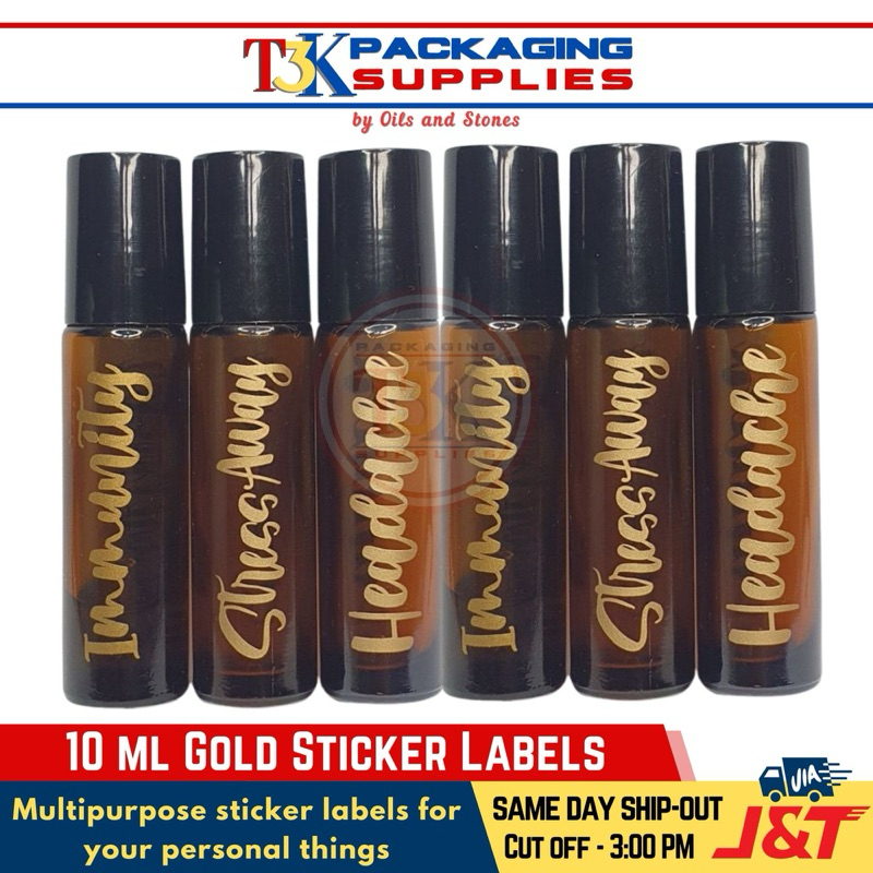 10 ml Roller Bottle Gold Sticker Label / Decal | Shopee Philippines
