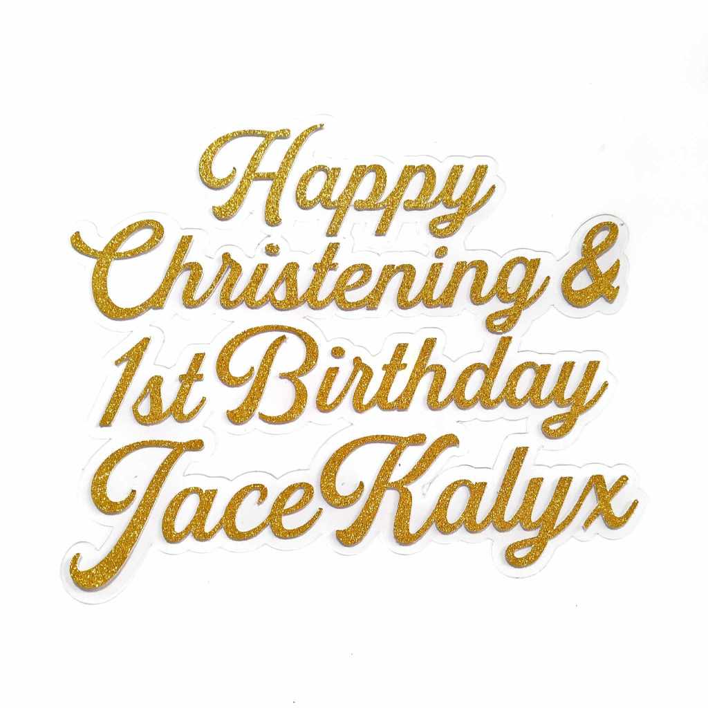 Personalized / Customized Cake Topper with Acetate Backing (Mirror or ...