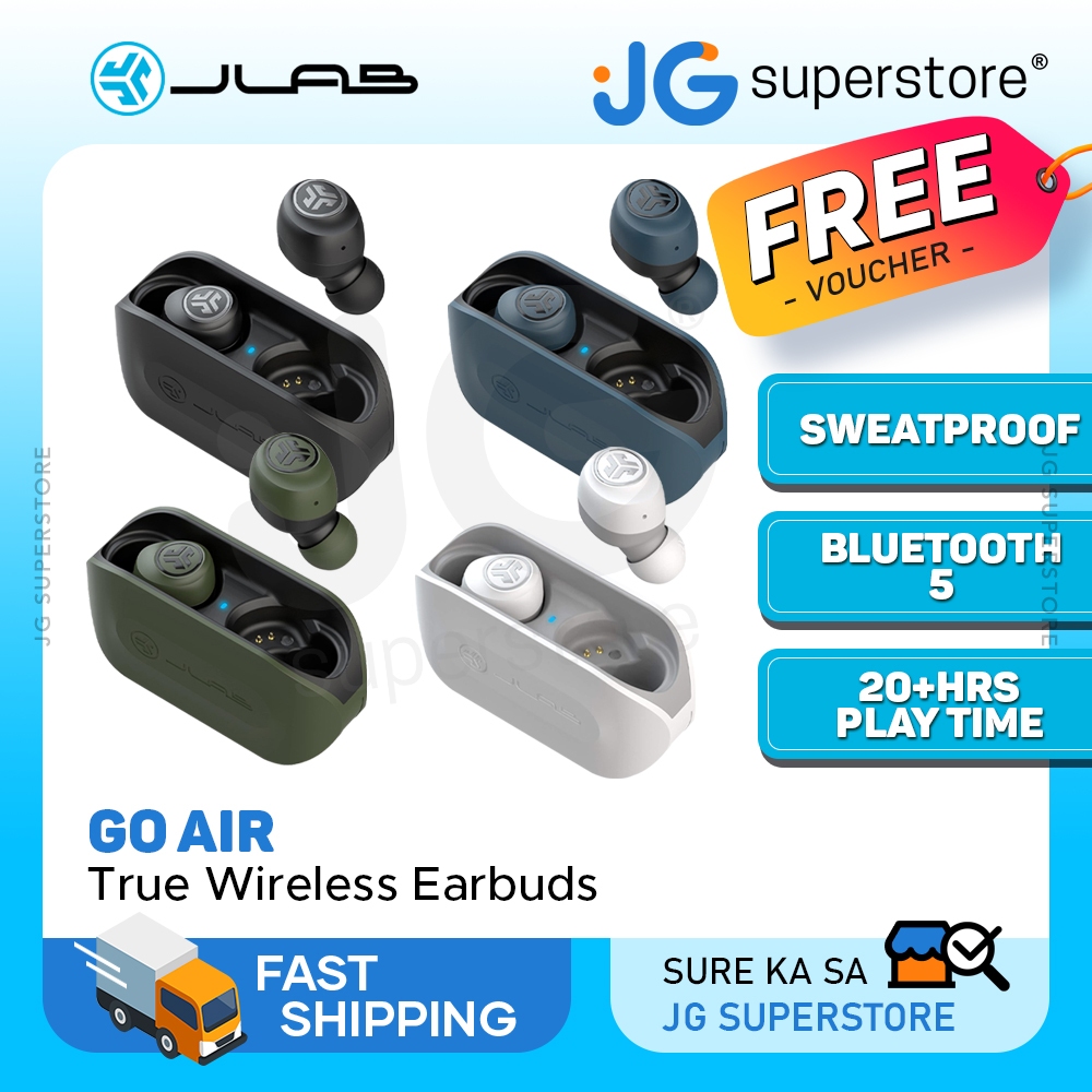 JLab Go Air True Wireless Earbuds Build-In Bluetooth 5.0, Charging Case ...