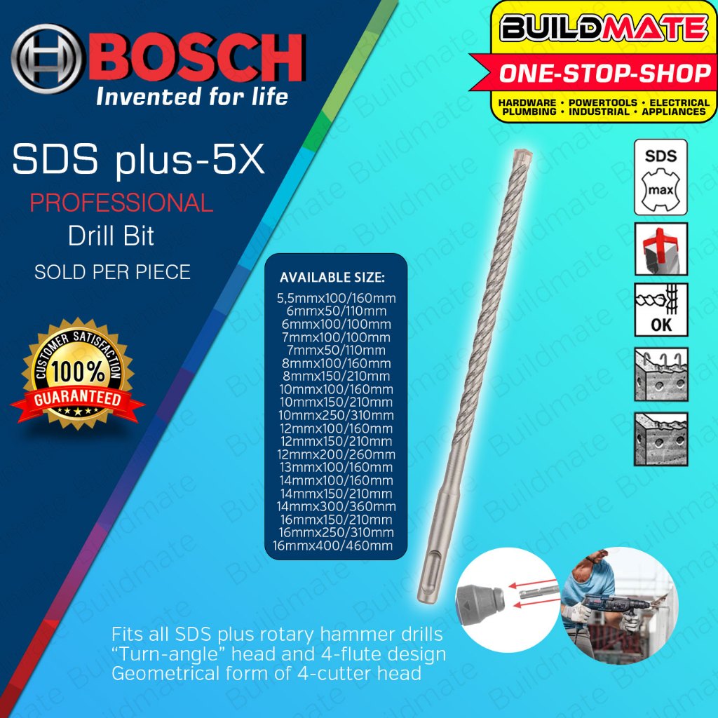Buildmate x BOSCH SDS PLUS-5X Rotary Hammer Drill Bit 14MM - 16MM for ...